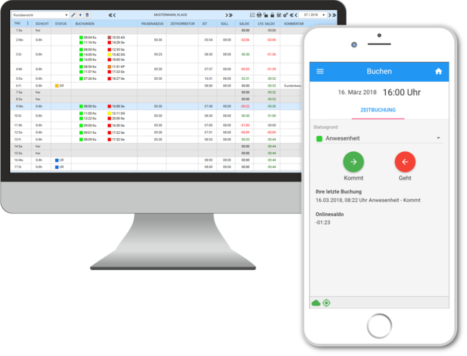 TiMaS Mobile Mitarbeiter-Zeiterfassung am Computer und per App TiMaS Mobile Mitarbeiter-Zeiterfassung am Computer und per App