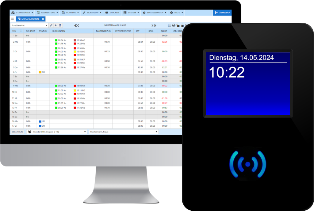 Zeiterfassungssystem mit Chip - TiMaS CB4014 Light